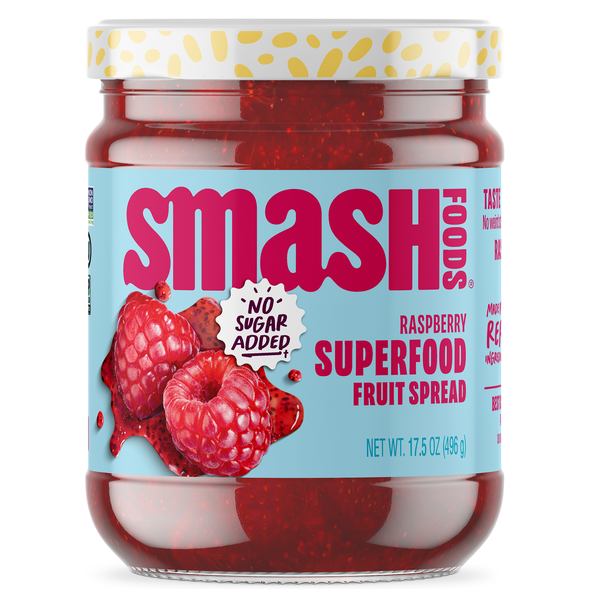Chia Smash Raspberry Jam - No Sugar Added, 4 Real Ingredients, – Smash ...